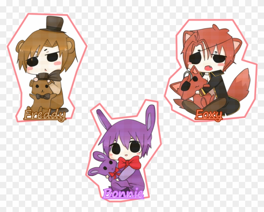 [fnaf] Freddy And Bonnie, Foxy By Kawaii Kitty On Deviantart - Cartoon ...